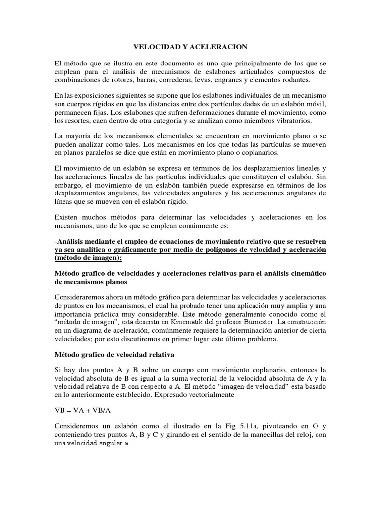 Velocidad Y Aceleracion Pdf Aceleración Movimiento Física