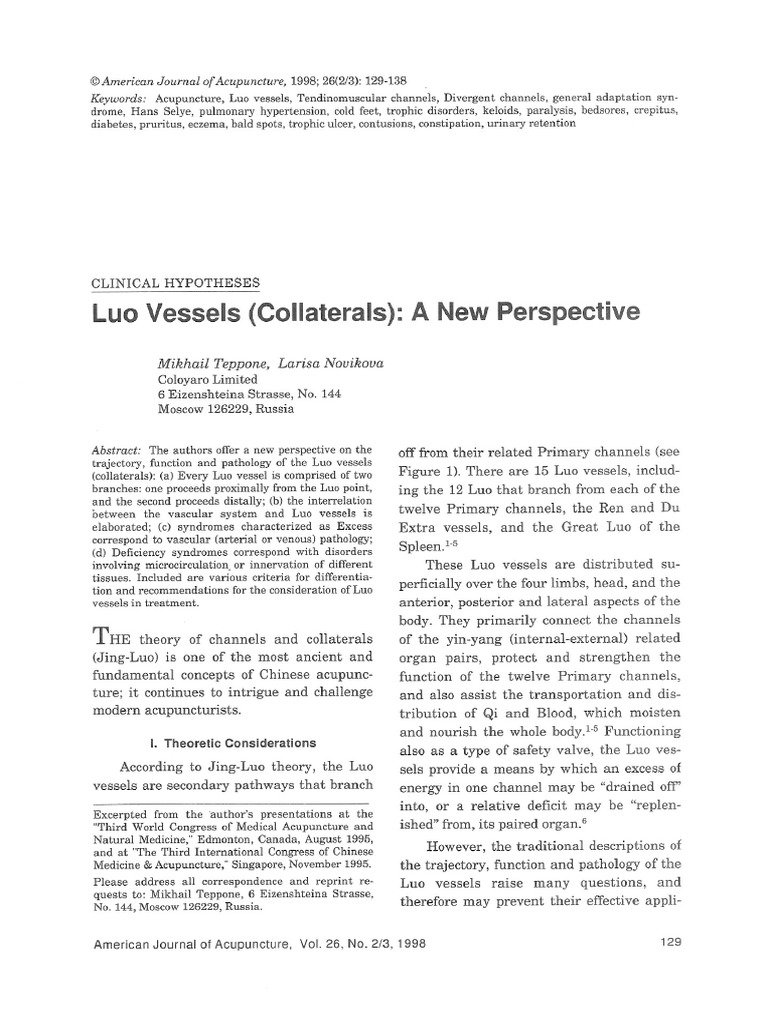 M.Teppone (1998), Luo Vessels (Collaterals) : A New Perspective | PDF