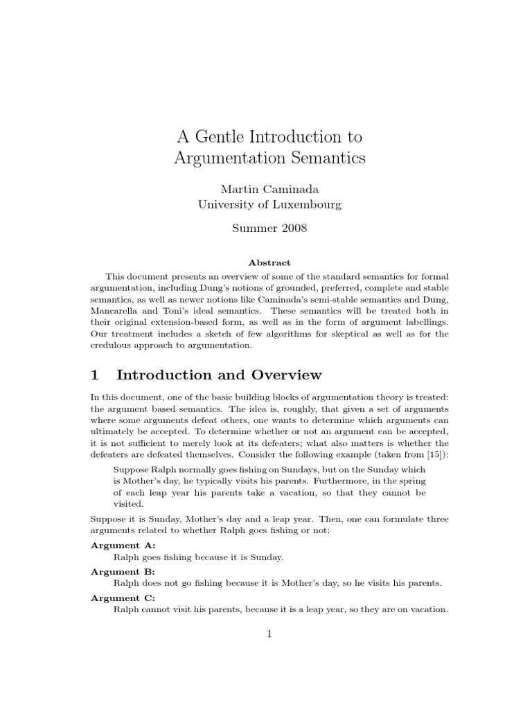 A Gentle Introduction To Argumentation S PDF | PDF | Mathematical Logic ...
