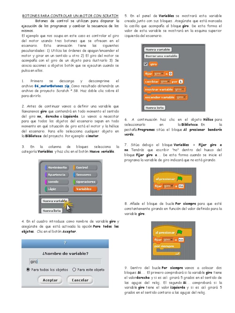 Botones para Controlar Un Motor Con Scratch | PDF | Scratch (lenguaje ...