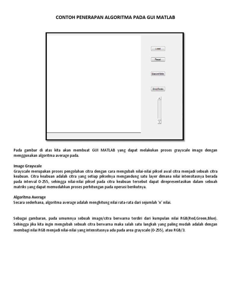 Contoh Penerapan Algoritma Pada Gui Matlab | PDF
