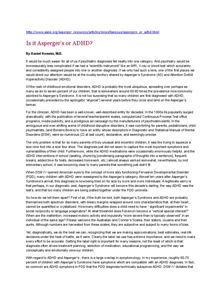 Asperger Jurnallll Dan Adhd | PDF | Asperger Syndrome | Attention Deficit Hyperactivity Disorder