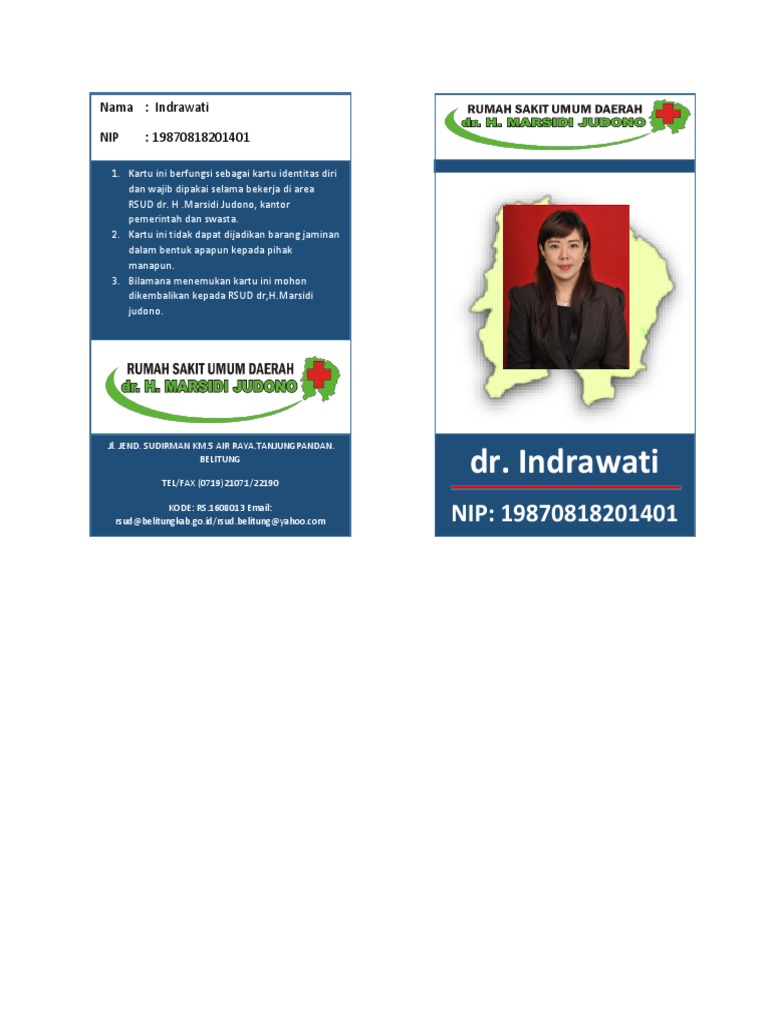 Id Card Rsud Indrawati Fix | PDF