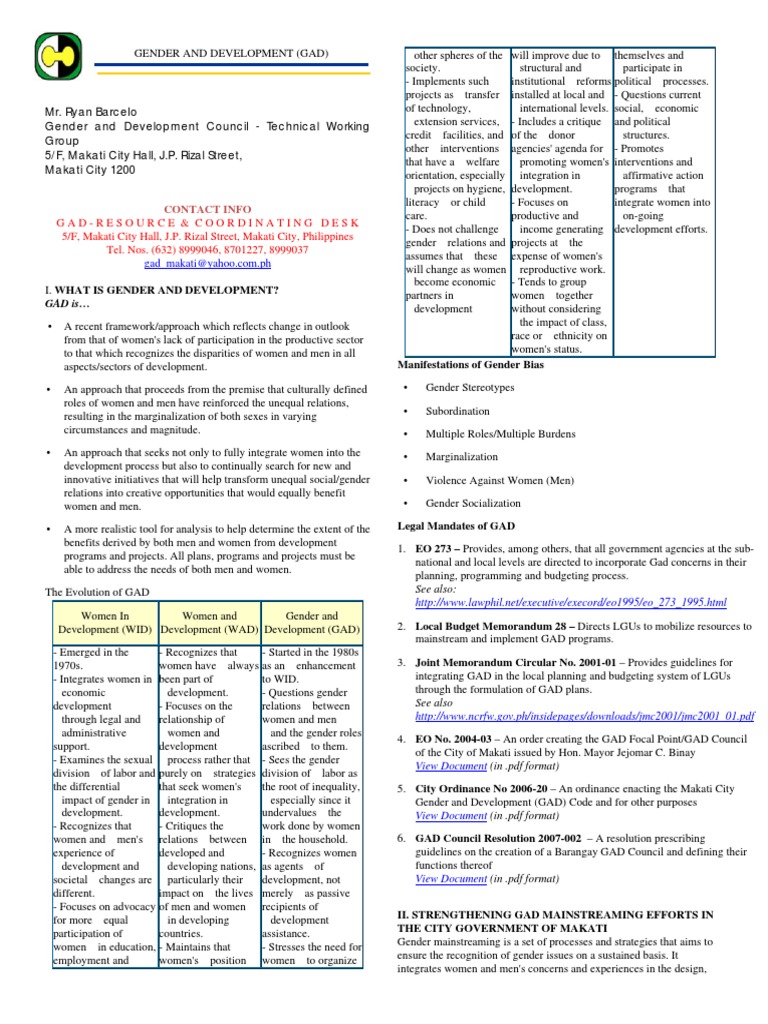 Gad PDF | PDF | Gender And Development | Gender