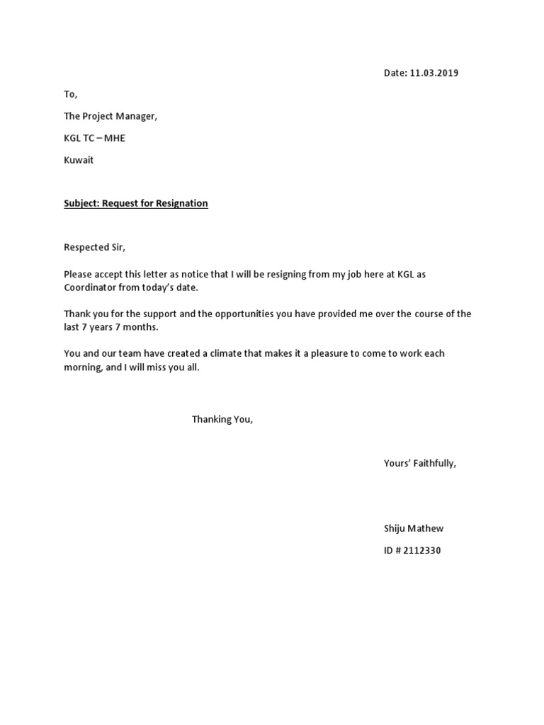 Resignation | PDF
