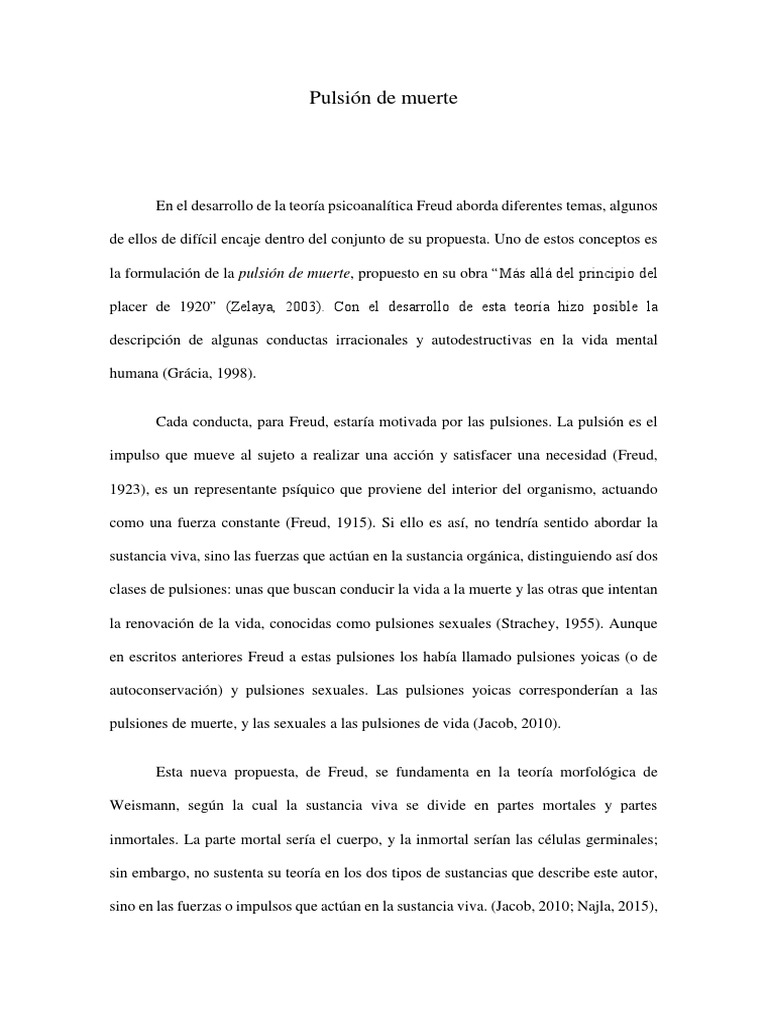 Pulsión de Muerte | PDF | Sigmund Freud | Psicoanálisis