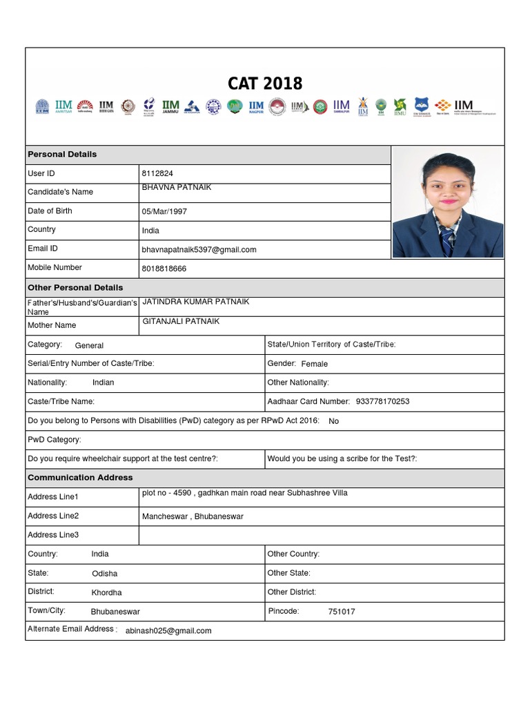 Cat Application Form | PDF | Bachelor's Degree | Educational Stages