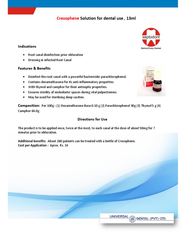 Cresophene Cresophene: Solution For Dental Use, 13ml | PDF