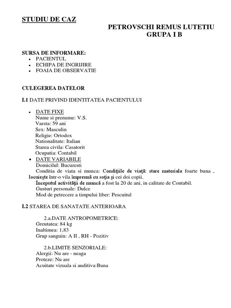 Plan de Ingrijire | PDF