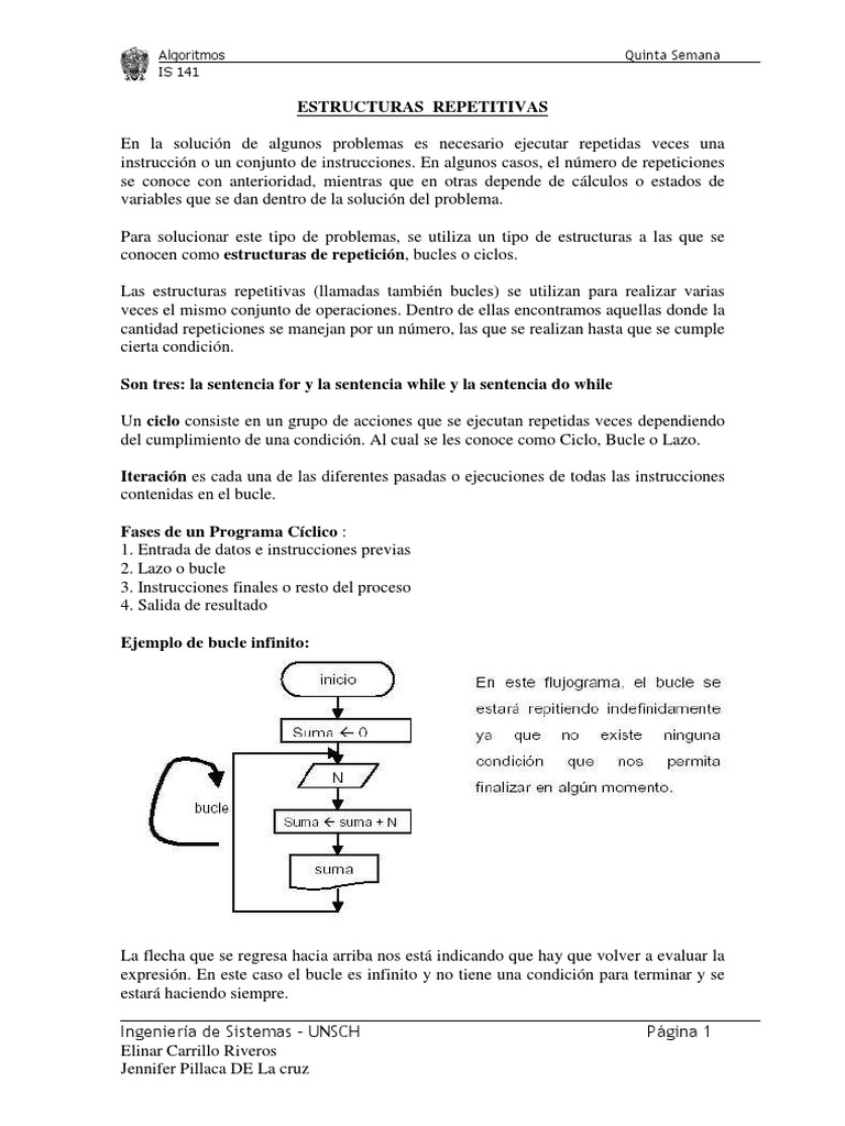Estructuras Repetitivas en Algoritmos | PDF | Algoritmos | Programa de ...