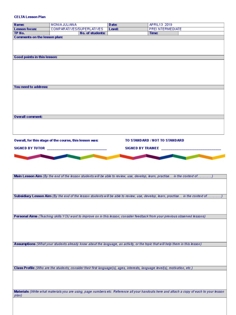 CELTA Lesson Plan | PDF | Lesson Plan | Second Language