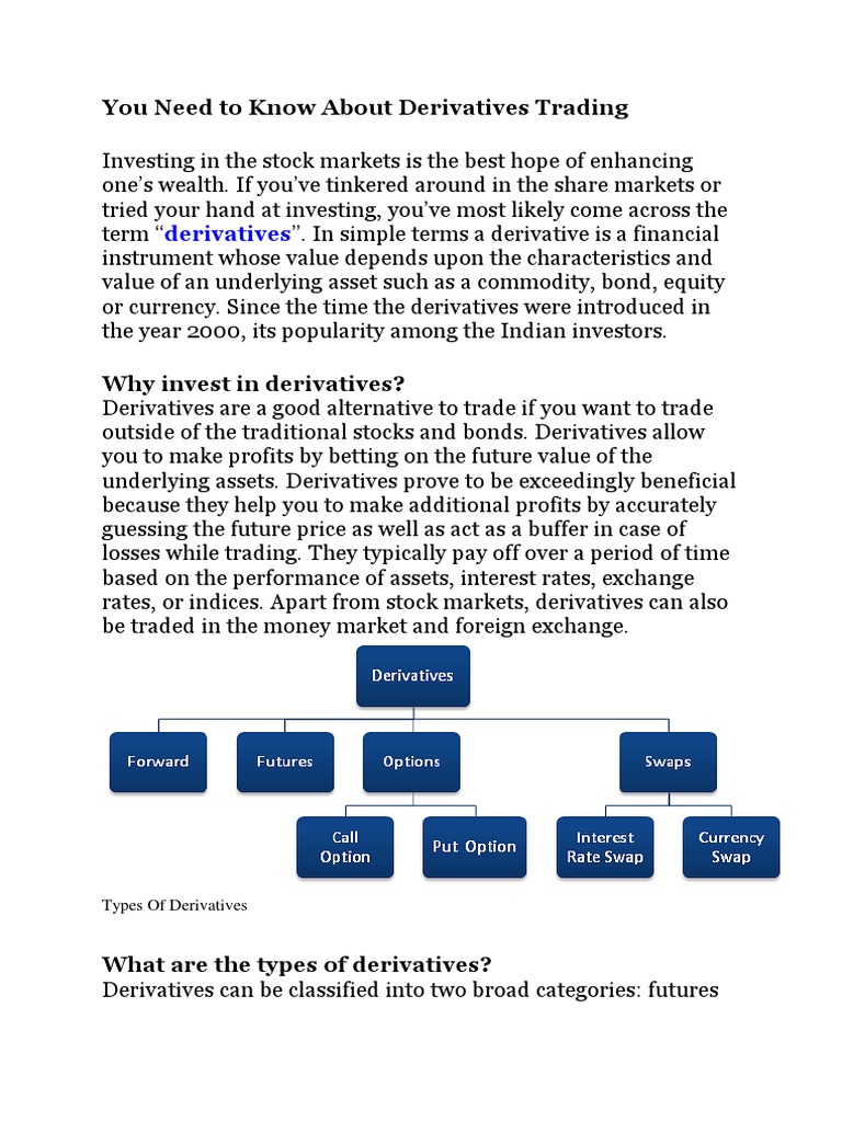 Derivatives: You Need To Know About Derivatives Trading | Download Free ...