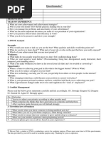 Career Success Map Questionnaire | PDF