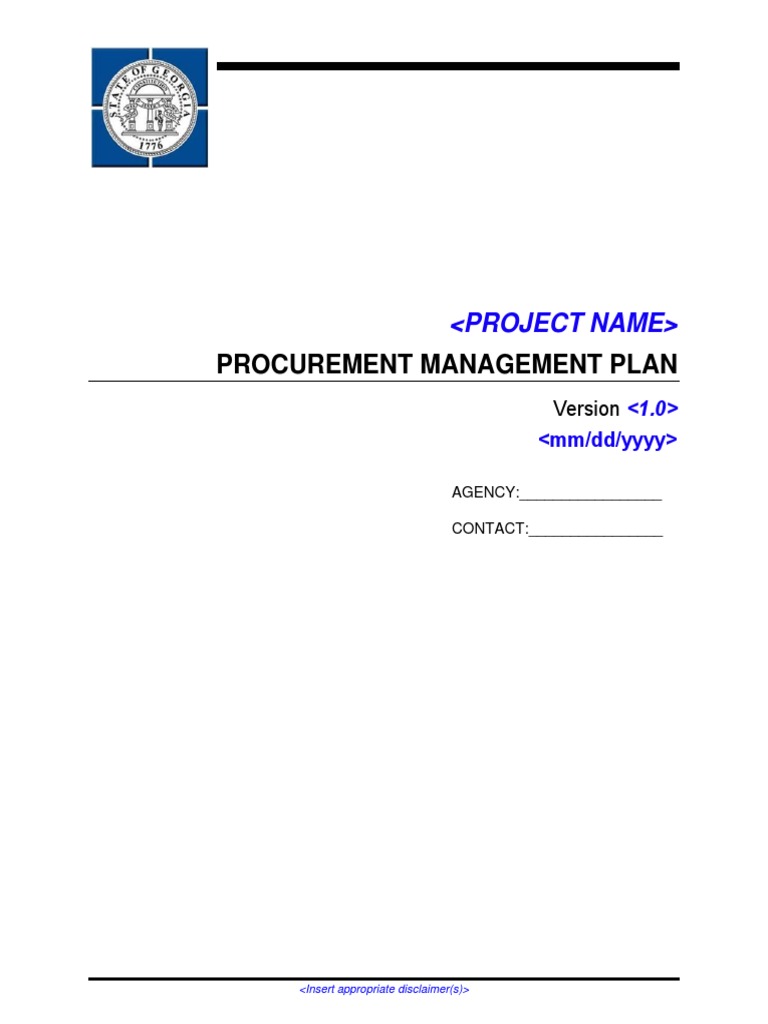 Procurement Management Plan Template | PDF | Procurement | Risk Management