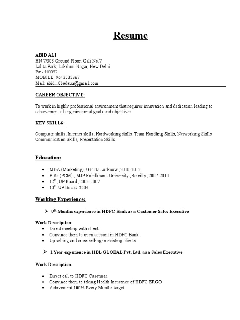 Abid Resume | PDF | Career & Growth | Business