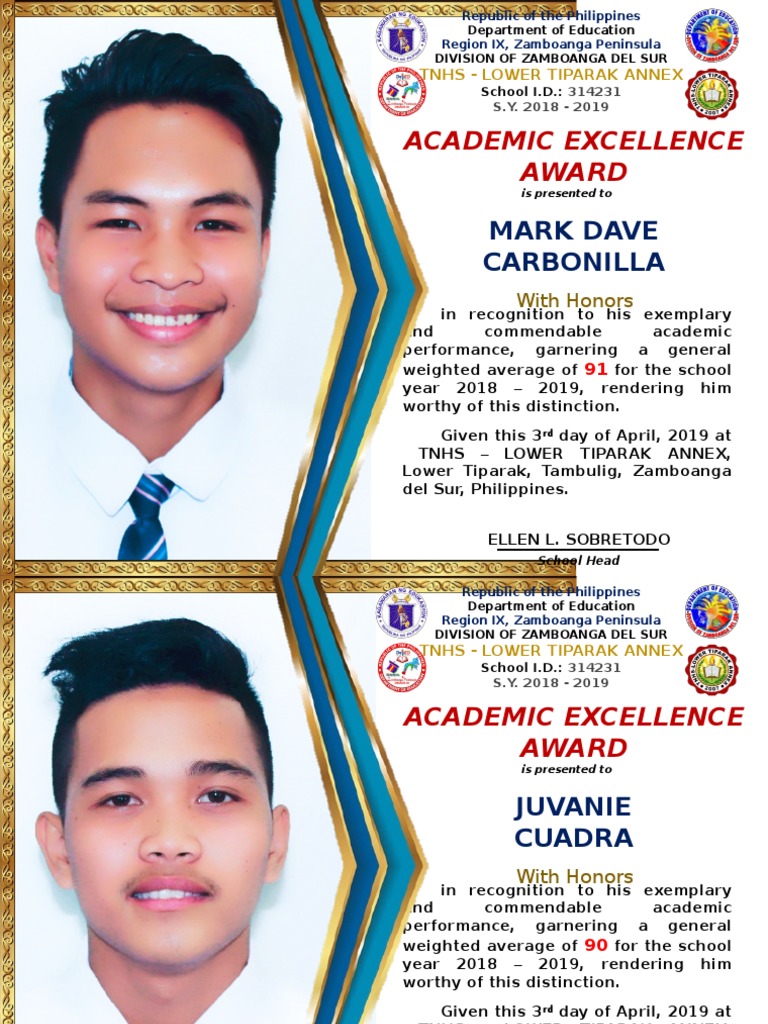 Academic Excellence Awards 2019 | PDF | Philippines | Education Policy