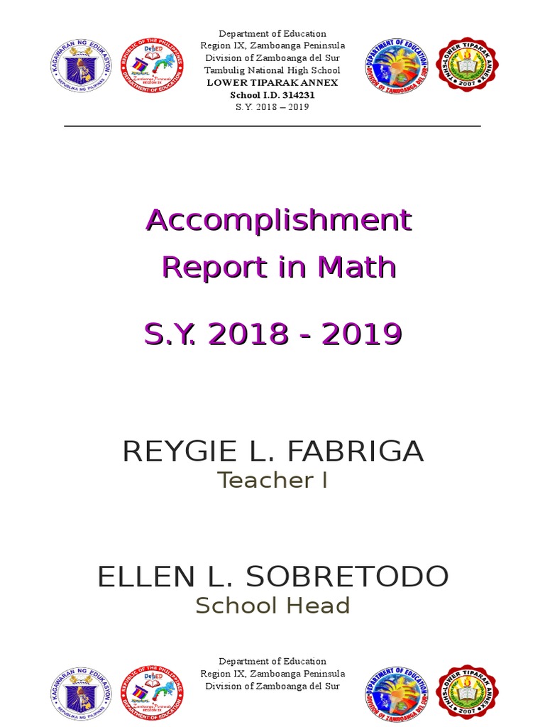 Accomplishment Report In Math 2018 2019 docx Axiom Learning 