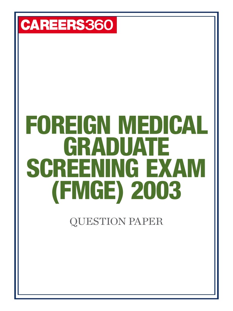 MCI FMGE Previous Year Solved Question Paper 2003 PDF | PDF | Validity ...