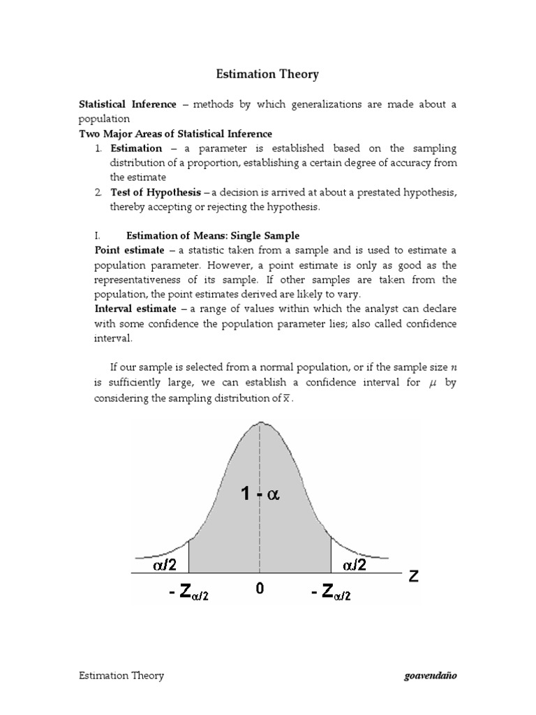 Estimation | PDF | Confidence Interval | Sample Size Determination
