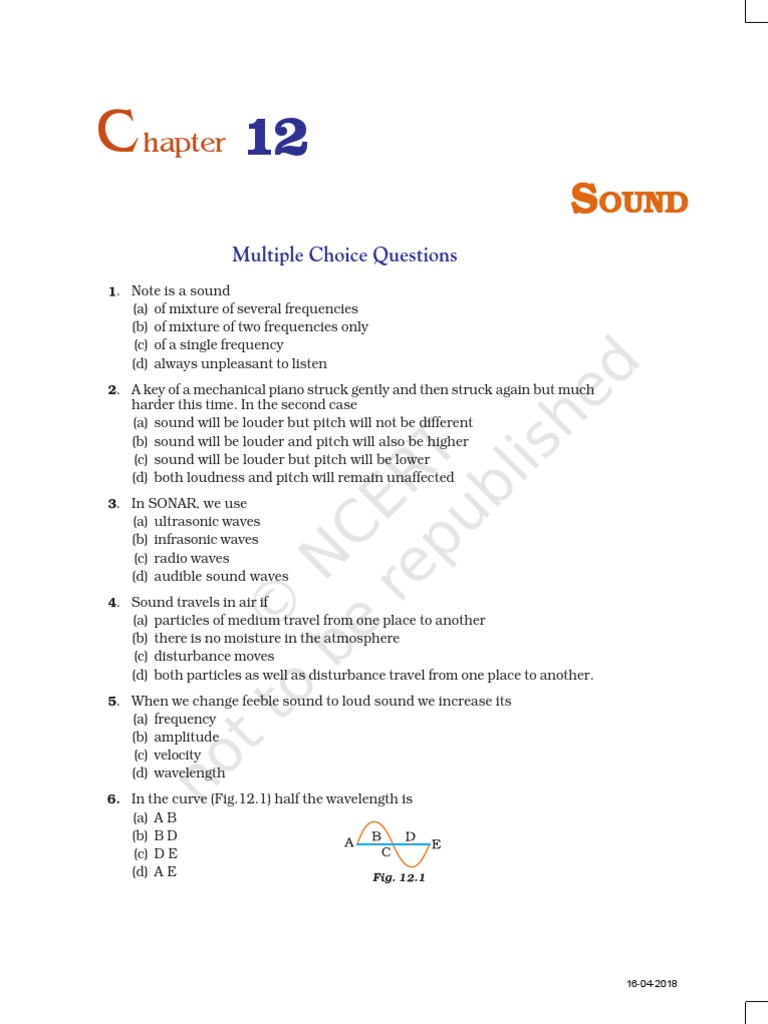 Sound Question Bank | PDF | Sound | Wavelength