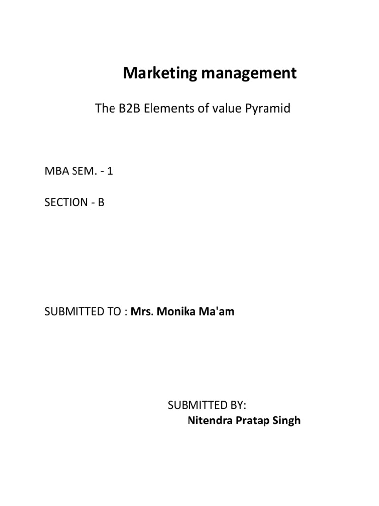 B2B Elements of Value Pyramid Explained | PDF