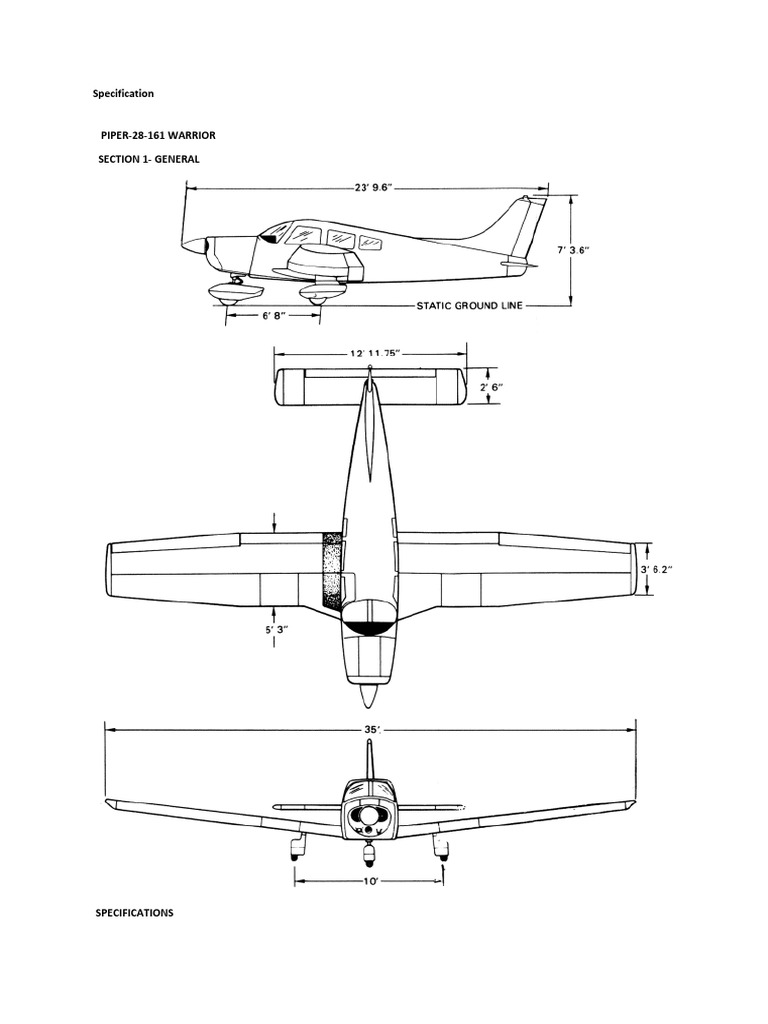 Piper PA-28-161 Warrior Specifications | PDF | Flight Control Surfaces ...