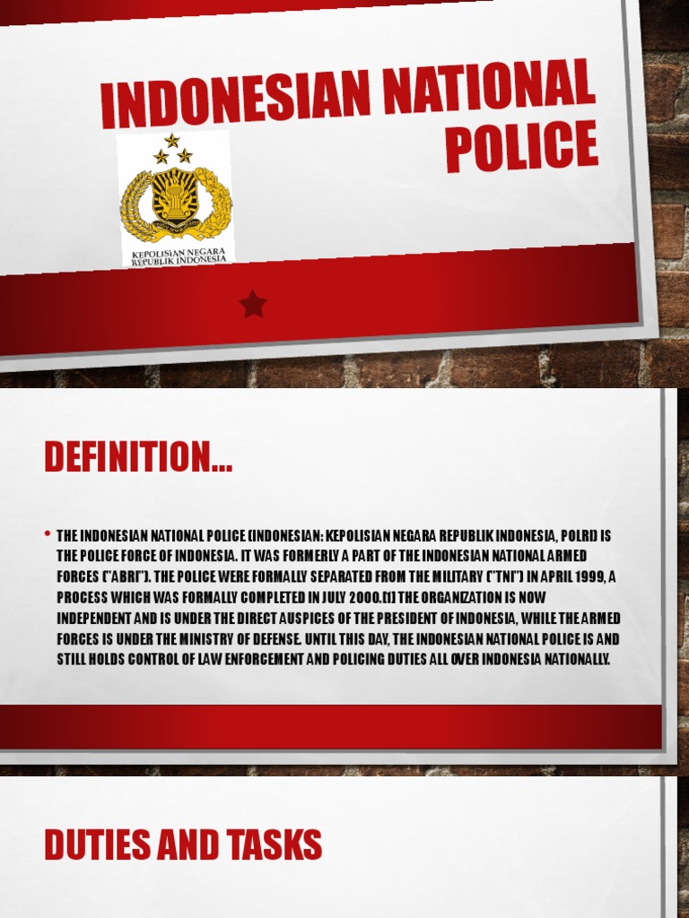 Indonesian National Police Pdf Emergency Services Police