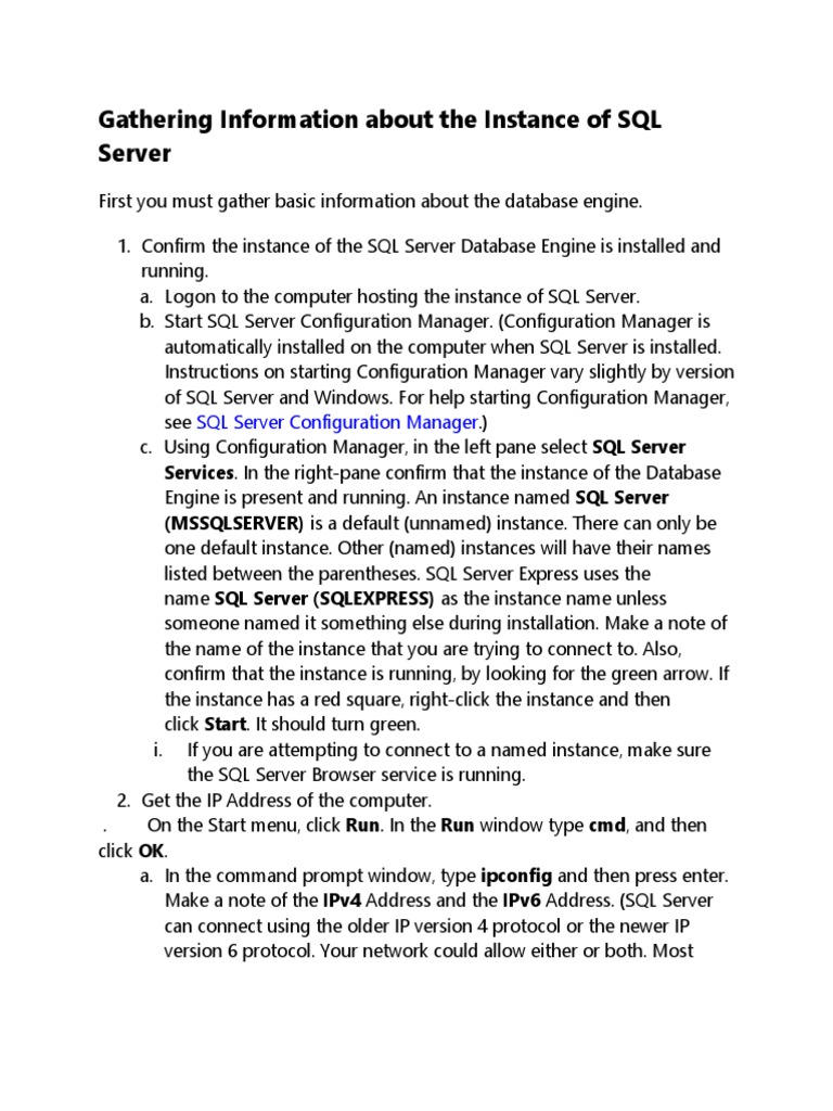 Sql Server Troubleshooting Pdf Port Computer Networking