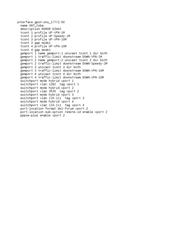 Script Iinterface OLT ZTE C220 FTTH | PDF | Computing And Information Technology