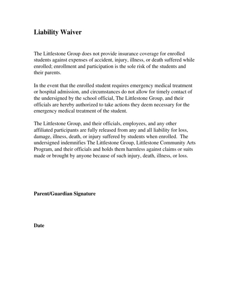 Custom Liability Waiver Template | PDF