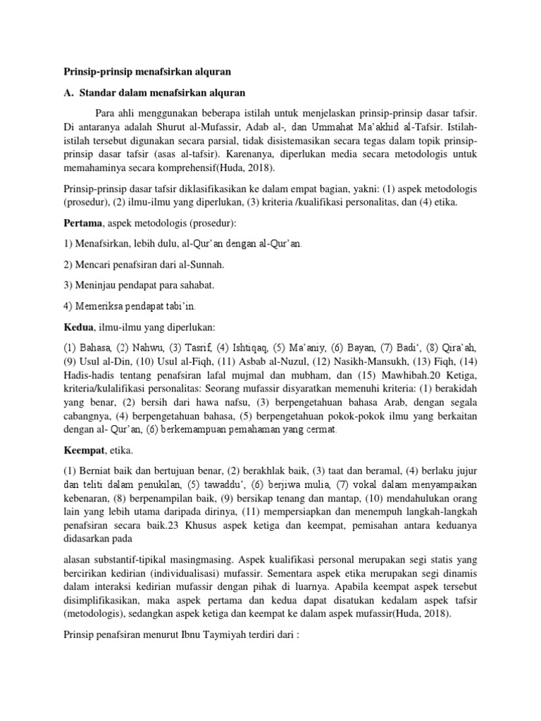 Prinsip-Prinsip Menafsirkan Alquran | PDF