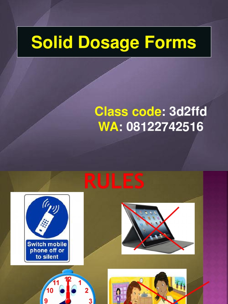 Solid Dosage Forms | PDF | Solubility | Tablet (Pharmacy)