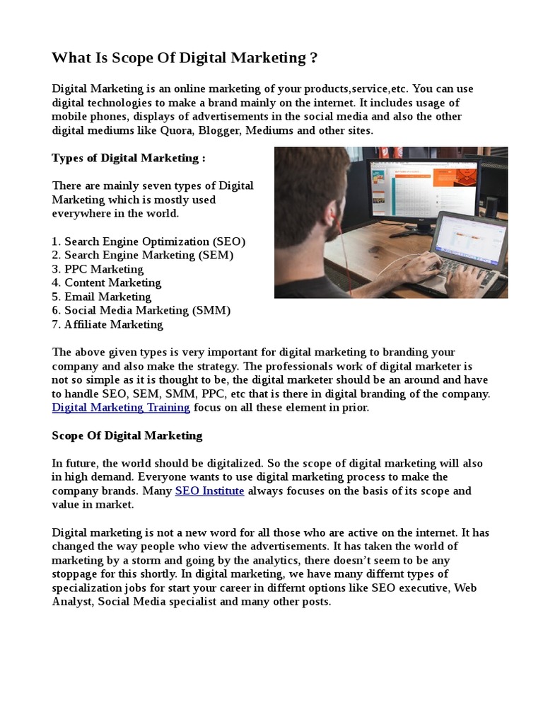 Scope of DM PDF | PDF | Digital Marketing | Search Engine Marketing