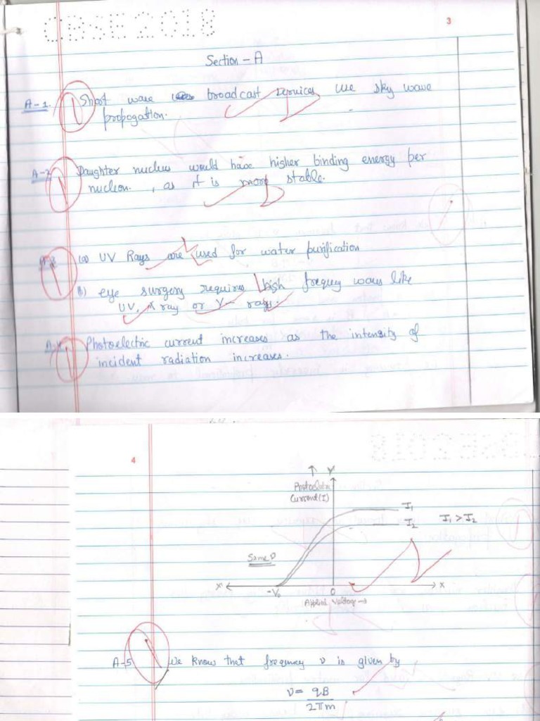 CBSE Topper Answer Sheet Class 12 Physics 2018 PDF | PDF