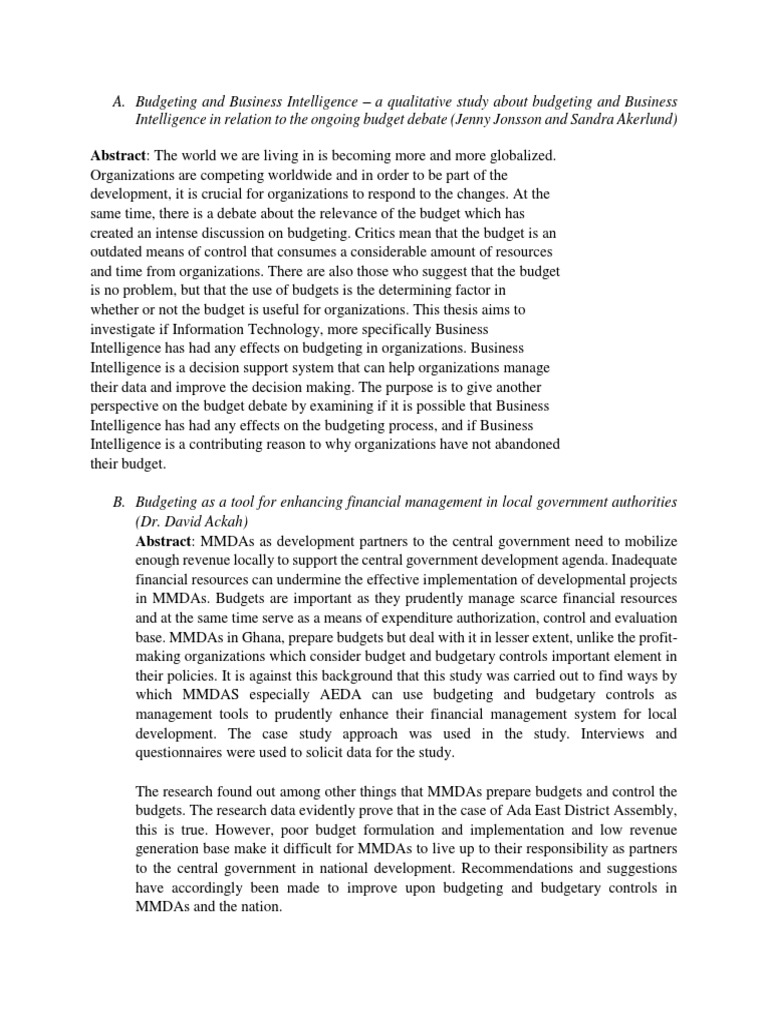 RRL | PDF | Budget | Business