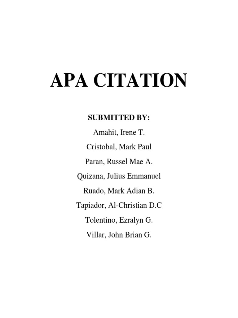Apa Citation | PDF | Cognition | Science