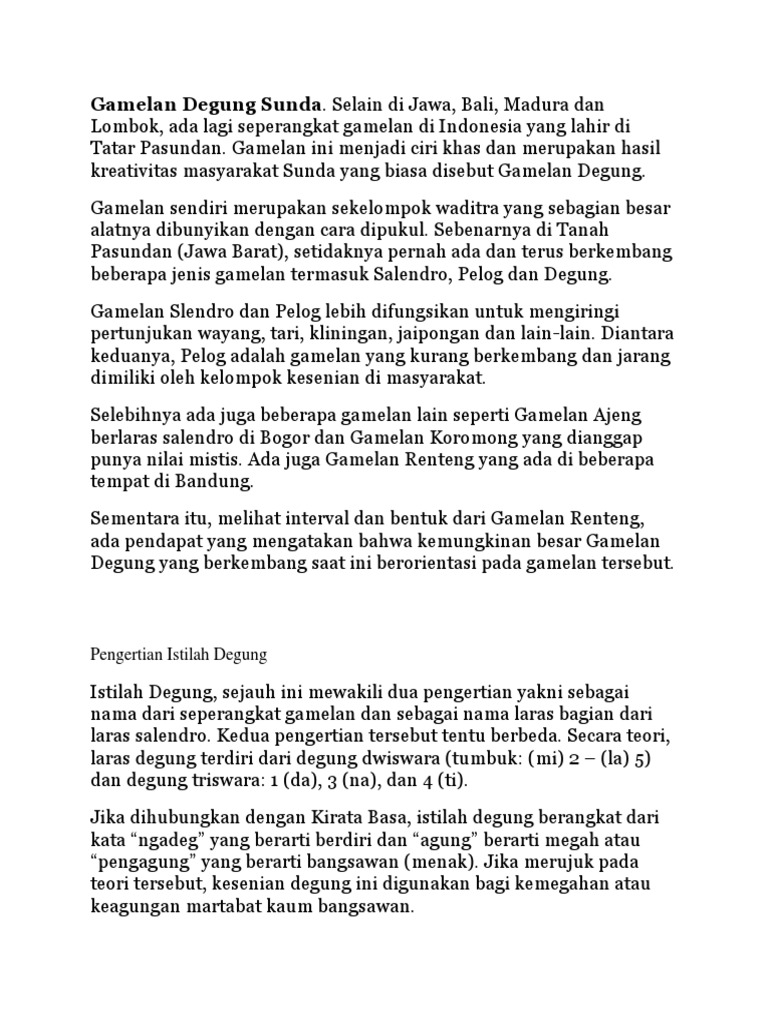 Gamelan Degung Sunda | PDF