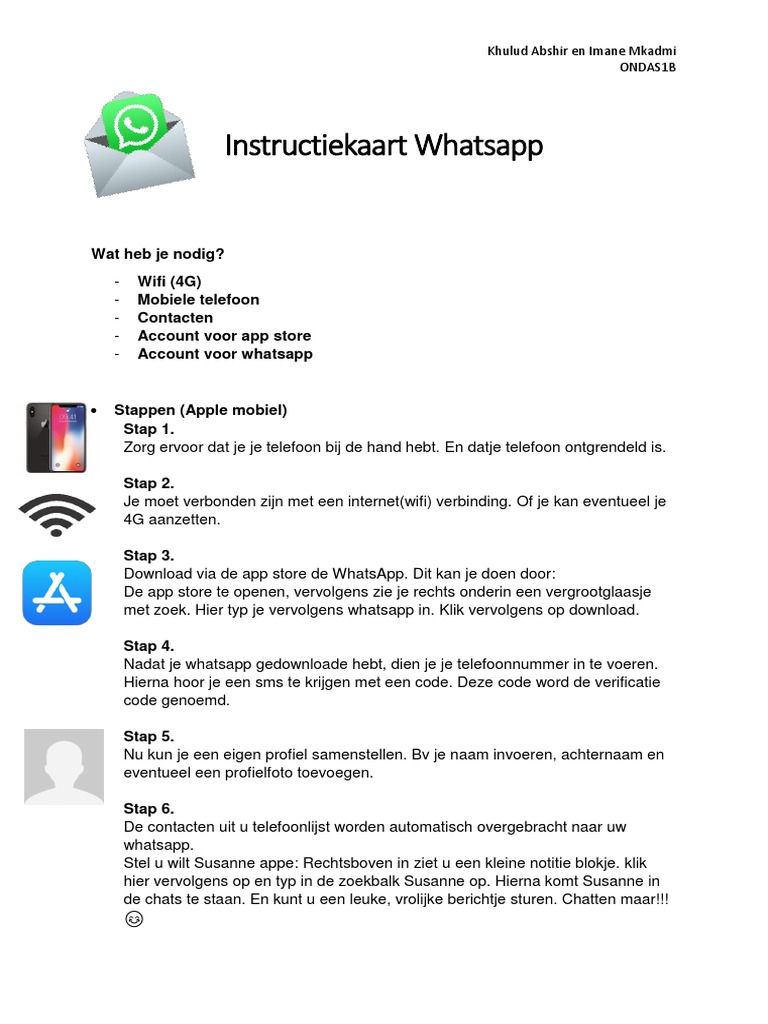 Instructiekaart Whatsapp Khulud en Imane Week 2 | PDF
