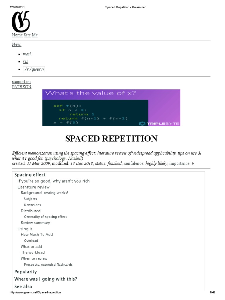 Spaced Repetition PDF | PDF | Cognitive Neuroscience | Memory