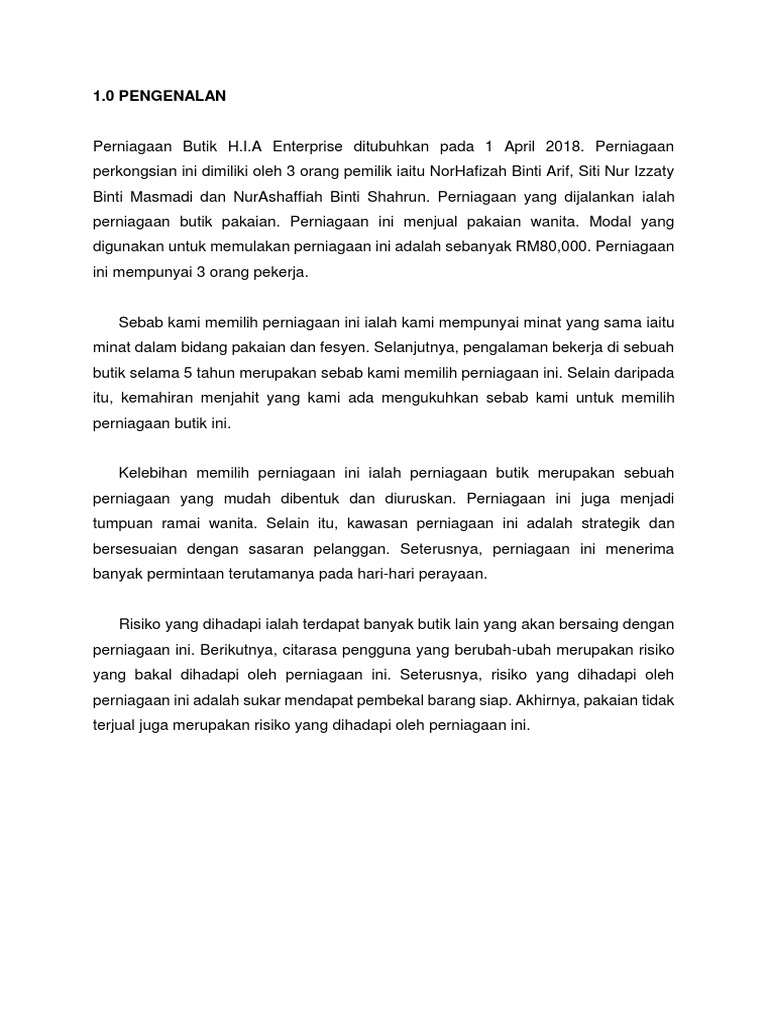 Siti Nur Izzaty Binti Masmadi (Pengenalan) - 1 | PDF