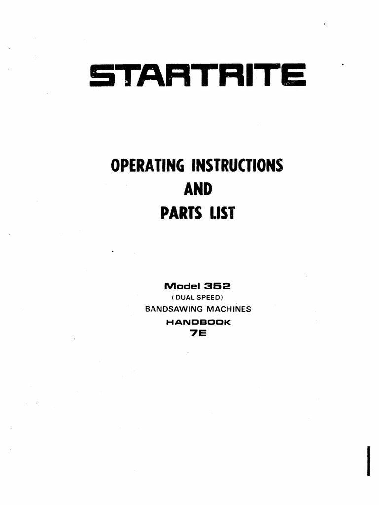 Startrite 352 | PDF
