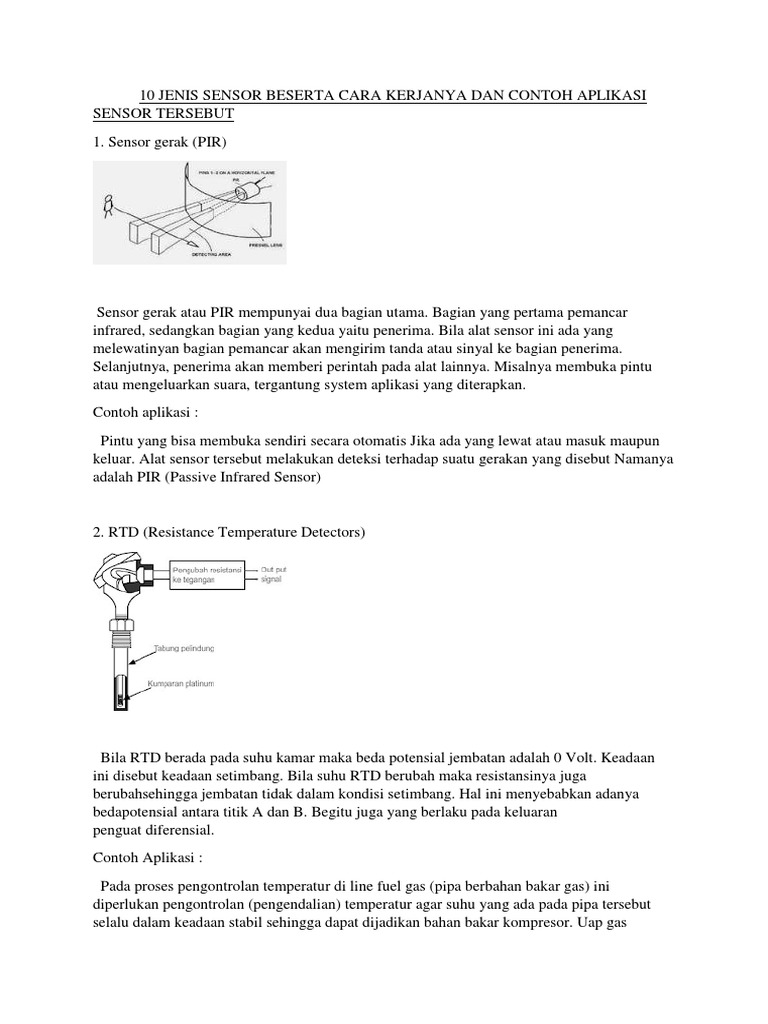 10 Jenis Sensor Beserta Cara Kerjanya Dan Contoh Aplikasi Sensor ...