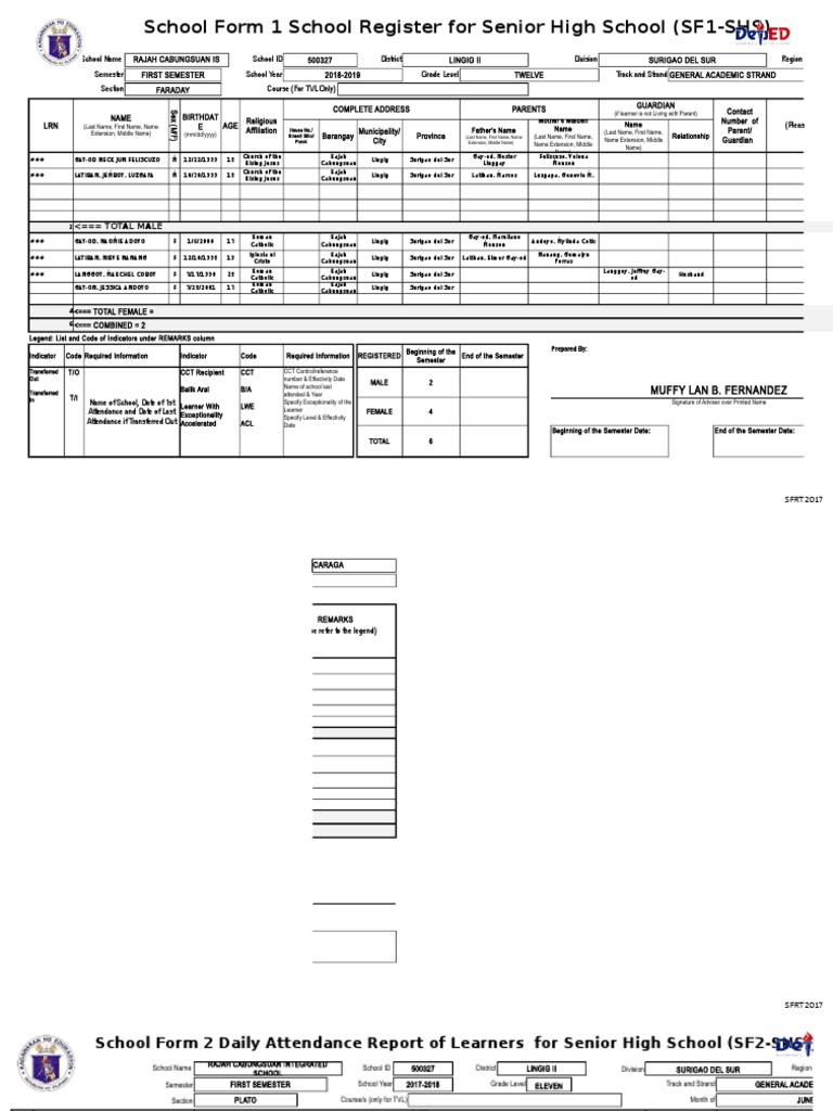 1 June Shs Forms | PDF