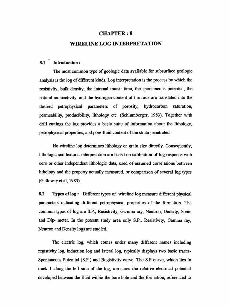 Wireline Log Interpretation | PDF | Porosity | Earth Sciences