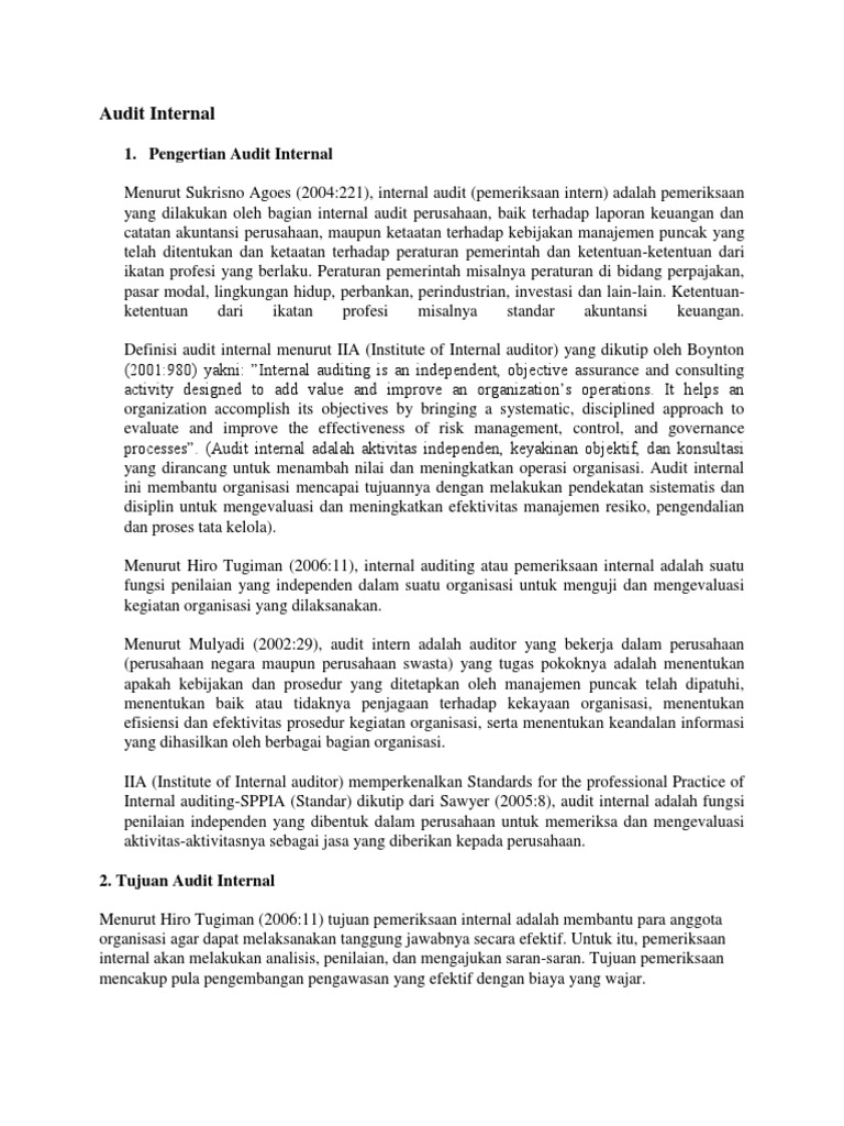 Materi Audit Internal | PDF | Bisnis