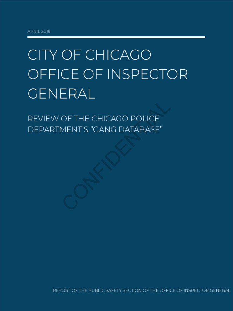 Chicago Police Gang Database Report From Inspector General | PDF ...
