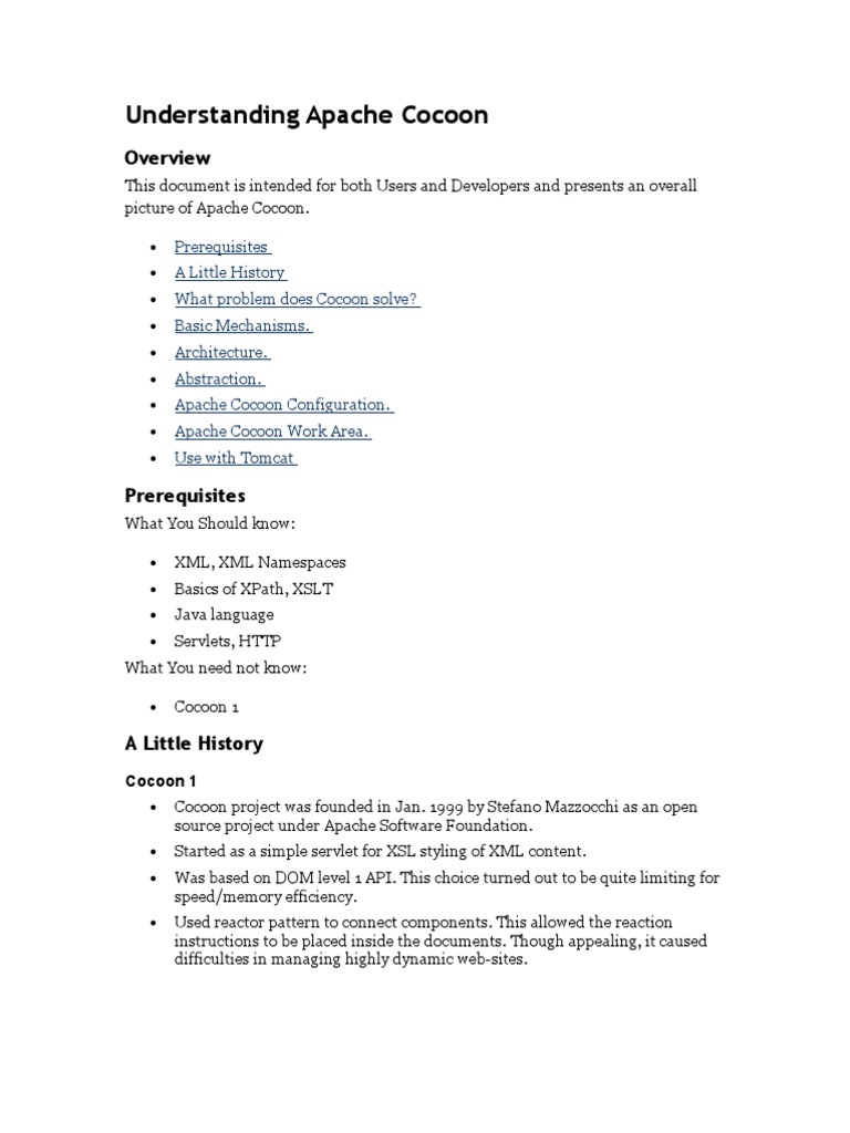 Apache Cocoon | PDF | Java Server Pages | Java Servlet
