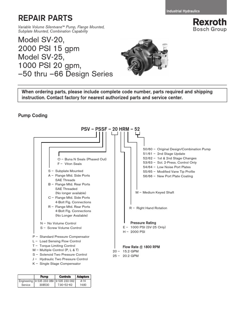 PSV 20 and PSV 25 PDF | PDF | Screw | Pump