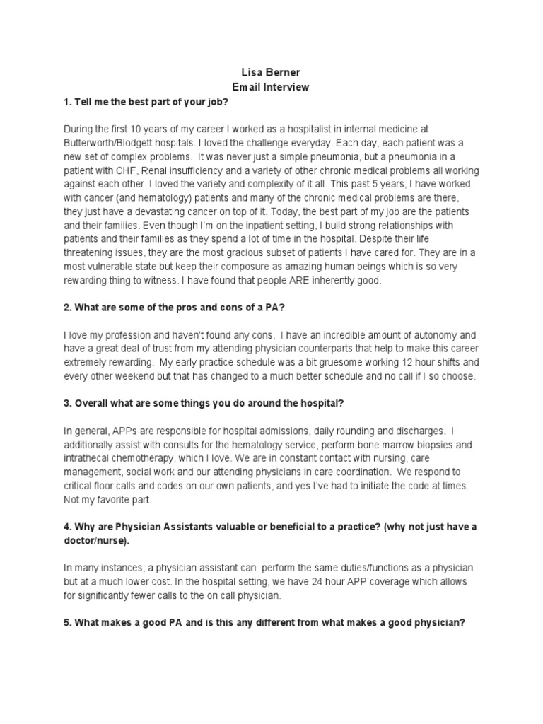 Capstone Interview | PDF | Patient | Nursing