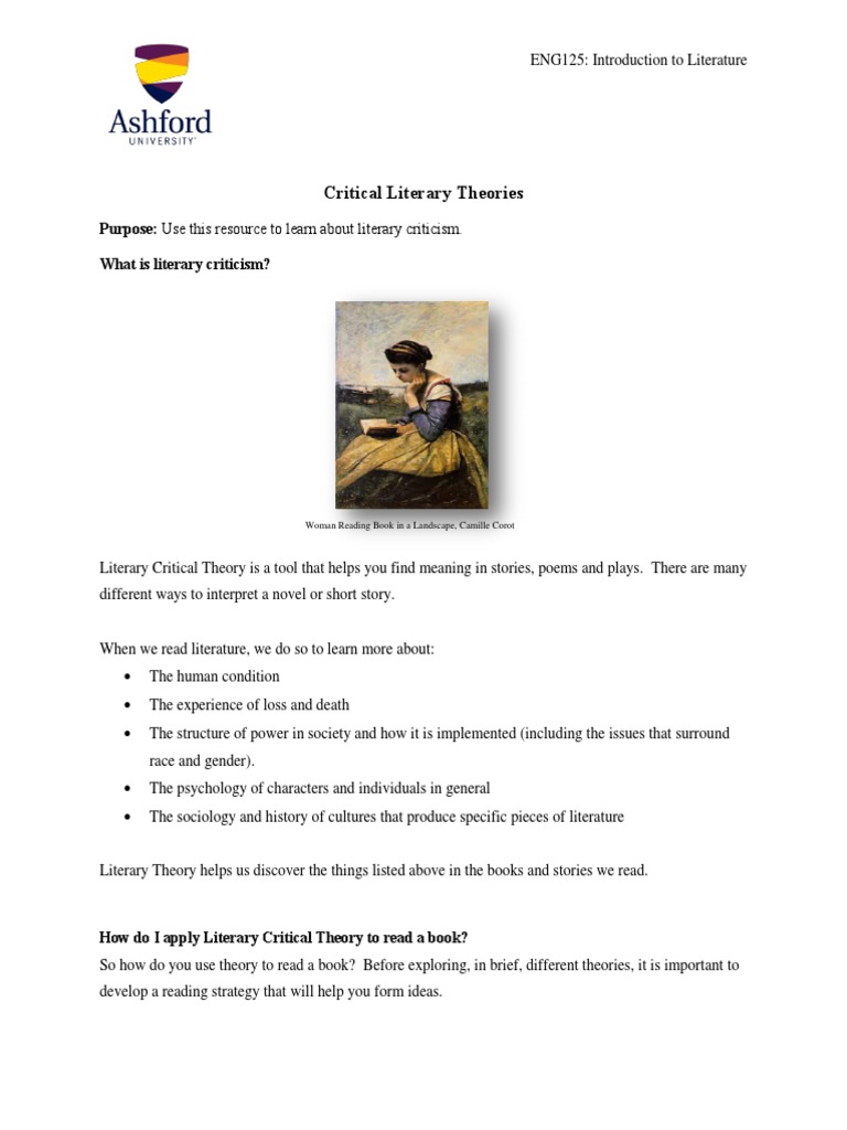 Understanding Literary Criticism in ENG125 | PDF | Narrative | Literary ...